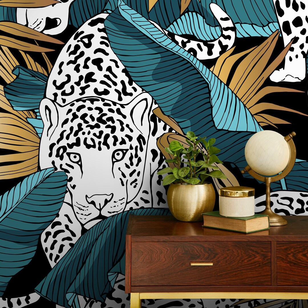 Jaguar Wallpaper, Animal Mural, Peel and Stick Wallpaper, Wall Paper ...