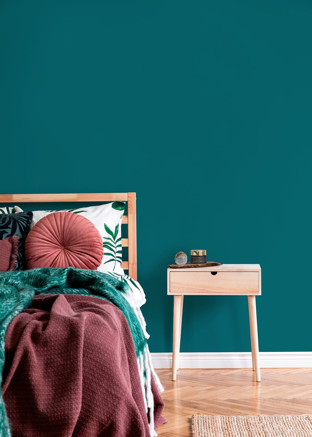 Skobeloff Green Wallpaper / Solid Color / Peel and Stick Wallpaper ...