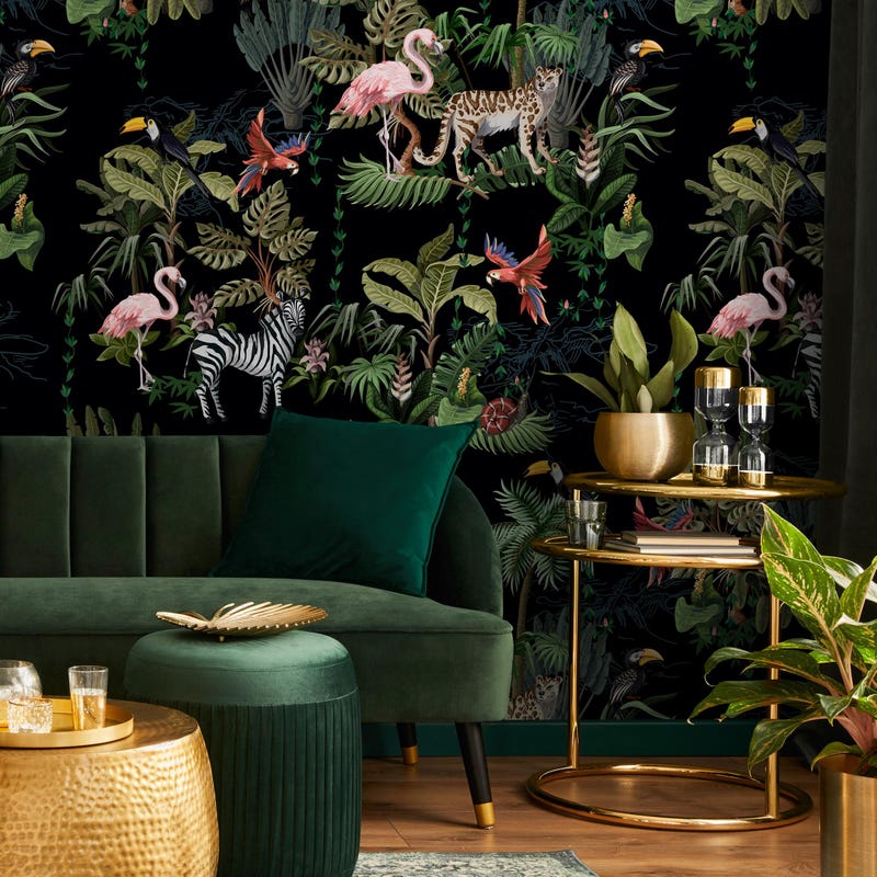 Safari Leaf Wallpaper - Etsy