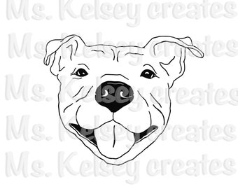 Pit Bull Outline - Etsy