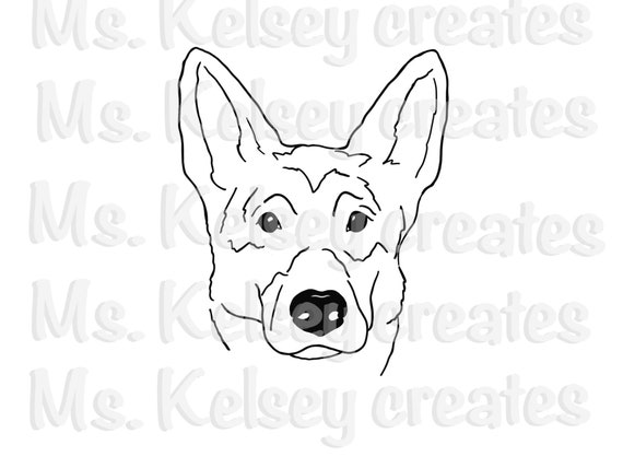 German Shepherd Outline / Shepard PNG / Dog Silhouette | Etsy