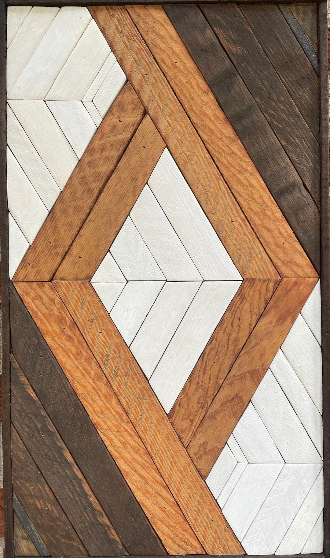 Reclaimed Wood Wall Art, Vintage Wood, Wood Mosiac, Geometric Pattern ...