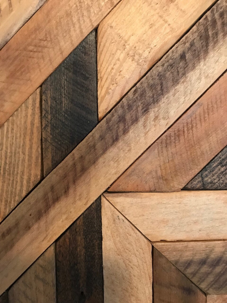 Reclaimed Wood Wall Art, Geometric Pattern, Wood Mosiac, Rustic - Etsy