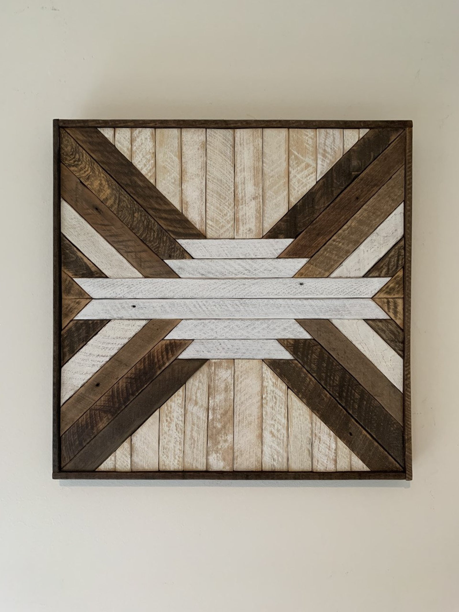 Reclaimed Wood Wall Art, Rustic, Natural, Tribal, Wood Mosiac, Handmade ...