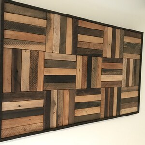 Rustic Wood Panels Reclaimed Wood Wall Art Wood Mosiac - Etsy