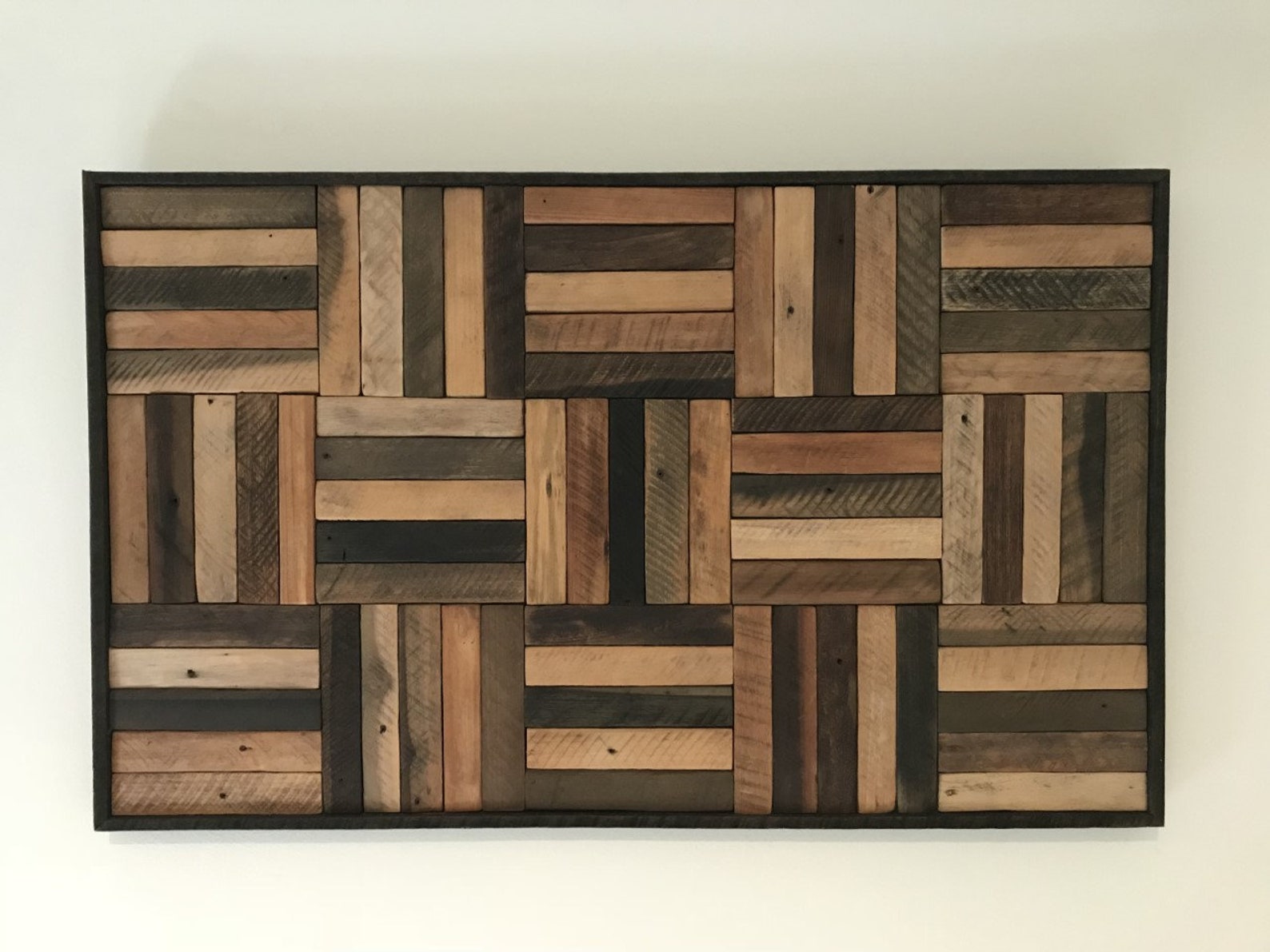 Rustic Wood Panels Reclaimed Wood Wall Art Wood Mosiac - Etsy