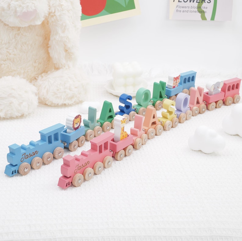 Personalized Train With Child’s Name | Custom Magnetic Animal Train ...