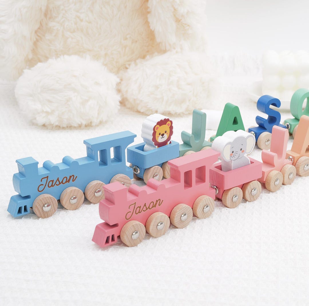 Personalized Train With Child’s Name | Custom Magnetic Animal Train ...