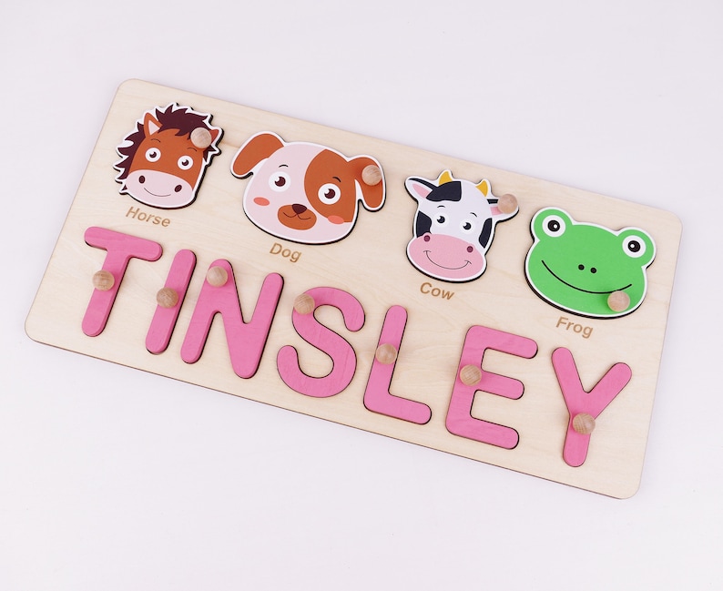 Custom Baby Name Puzzle With Animals, Puzzle Name, Personalized ...
