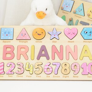 Algebraic Wooden Name Puzzle, Preschool Puzzle Toys for Girls ...