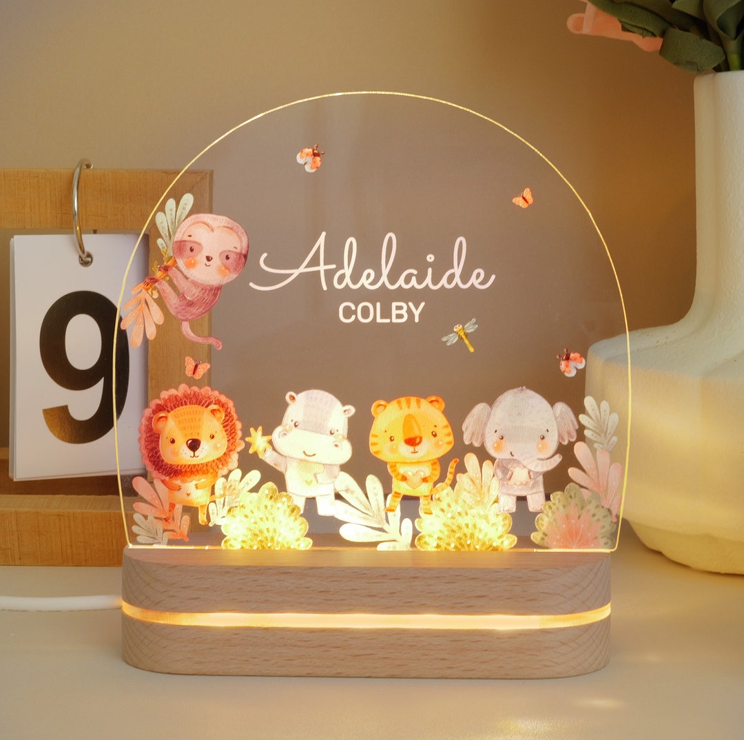 Personalized Baby Room Night Light for Kids, Nursery Room Night Light ...
