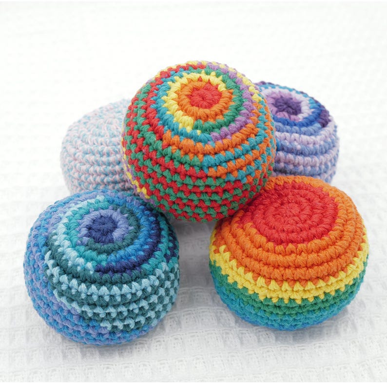 Handmade Crochet Hacky Sack Footbag – Heavy Cotton Juggling Ball – Foot ...