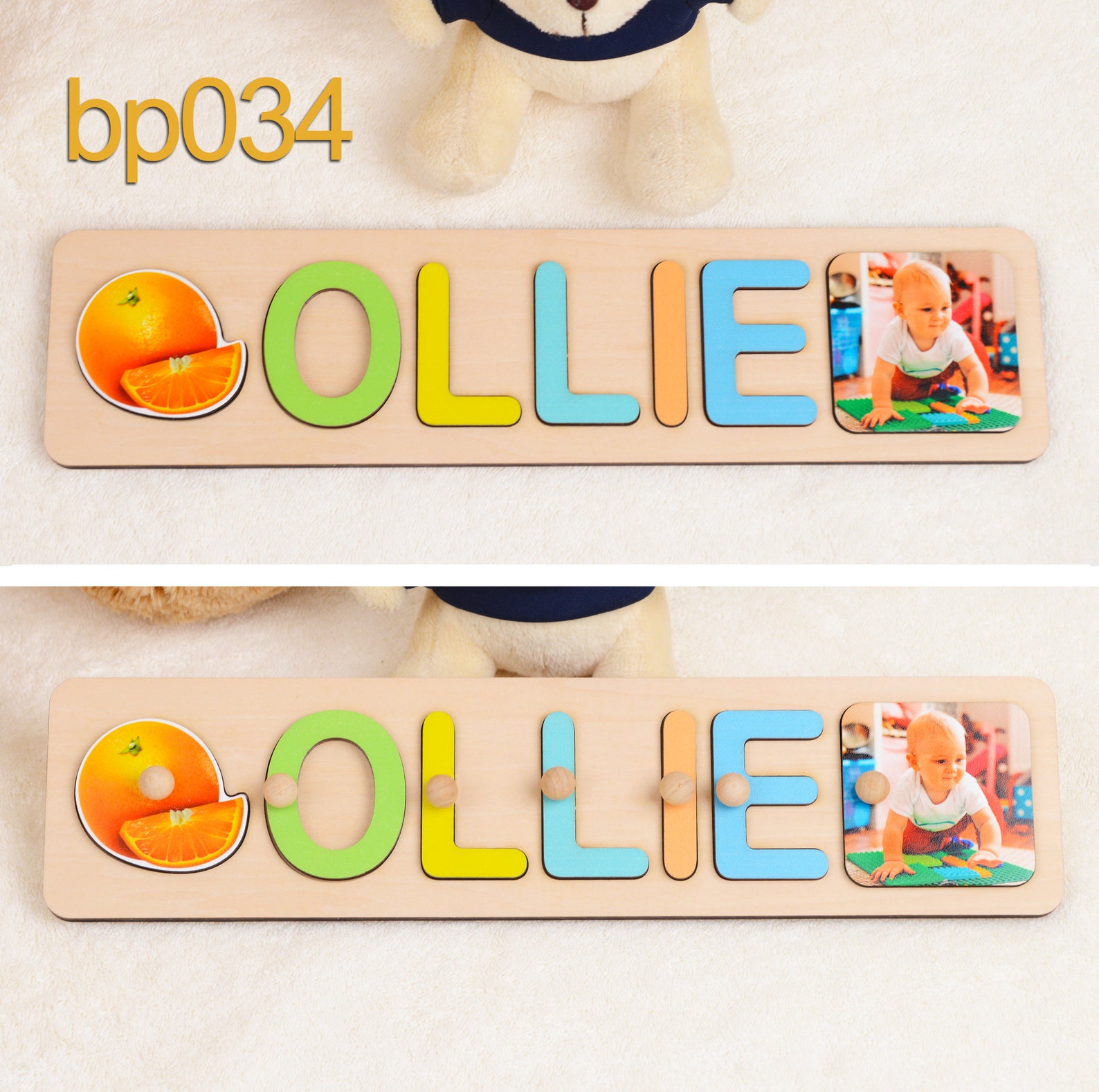Personalized Name Puzzle With Pegs for Toddlers Montessori | Etsy
