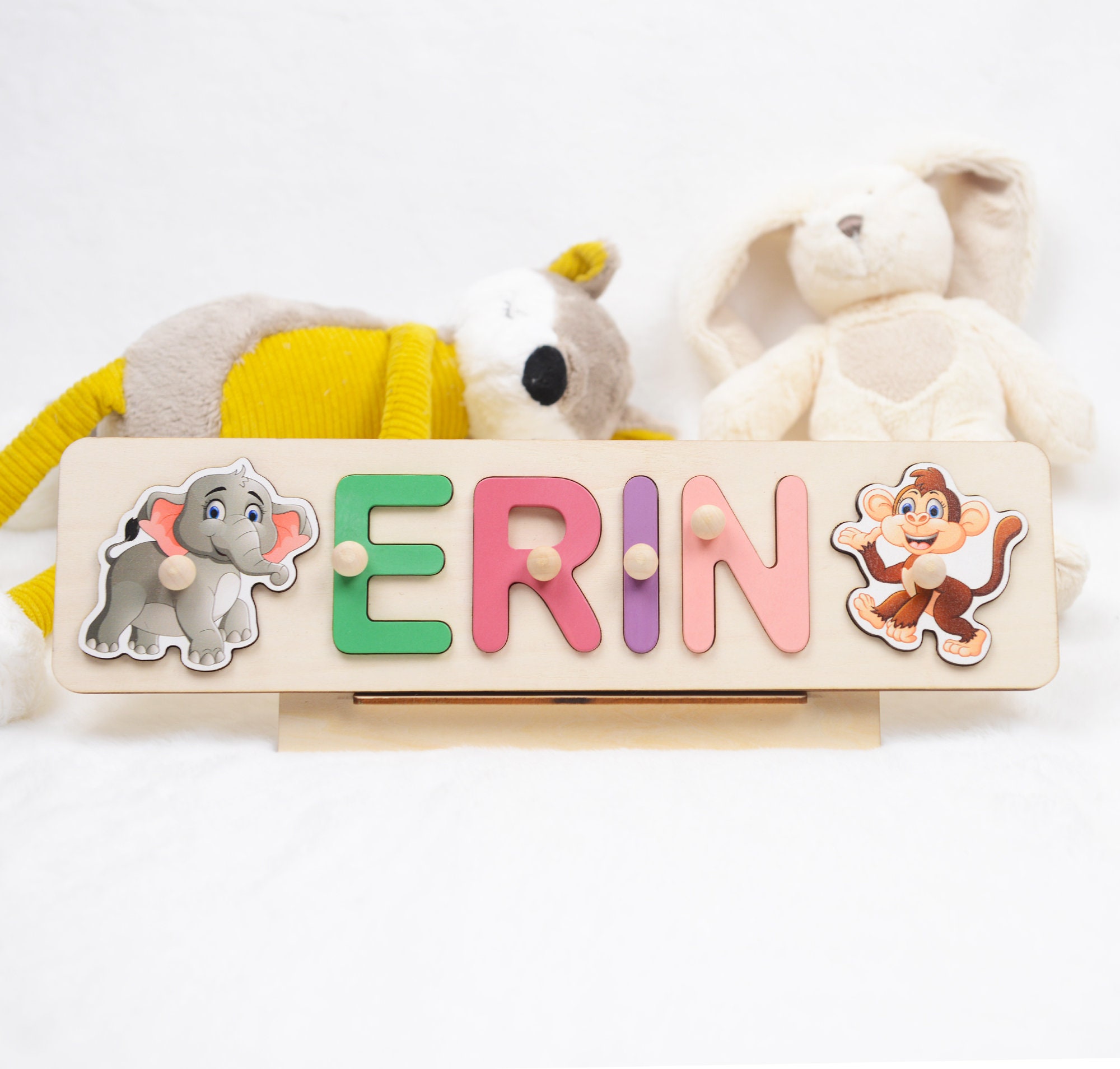 Name Puzzle with Pegs for Toddlers Baby Puzzle Name Easter | Etsy