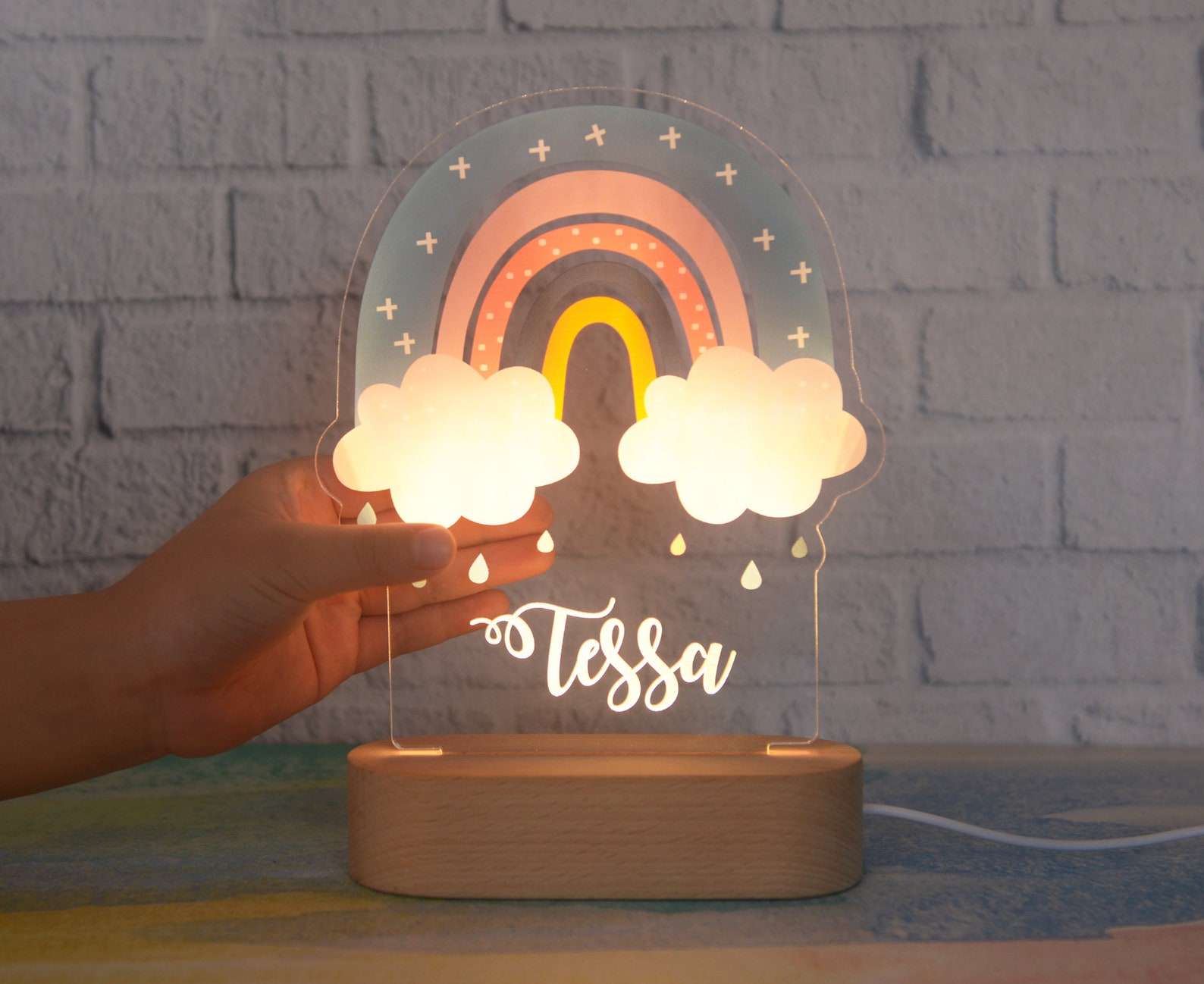 Personalized Rainbow Night Light for Kids Nursery Room Night - Etsy