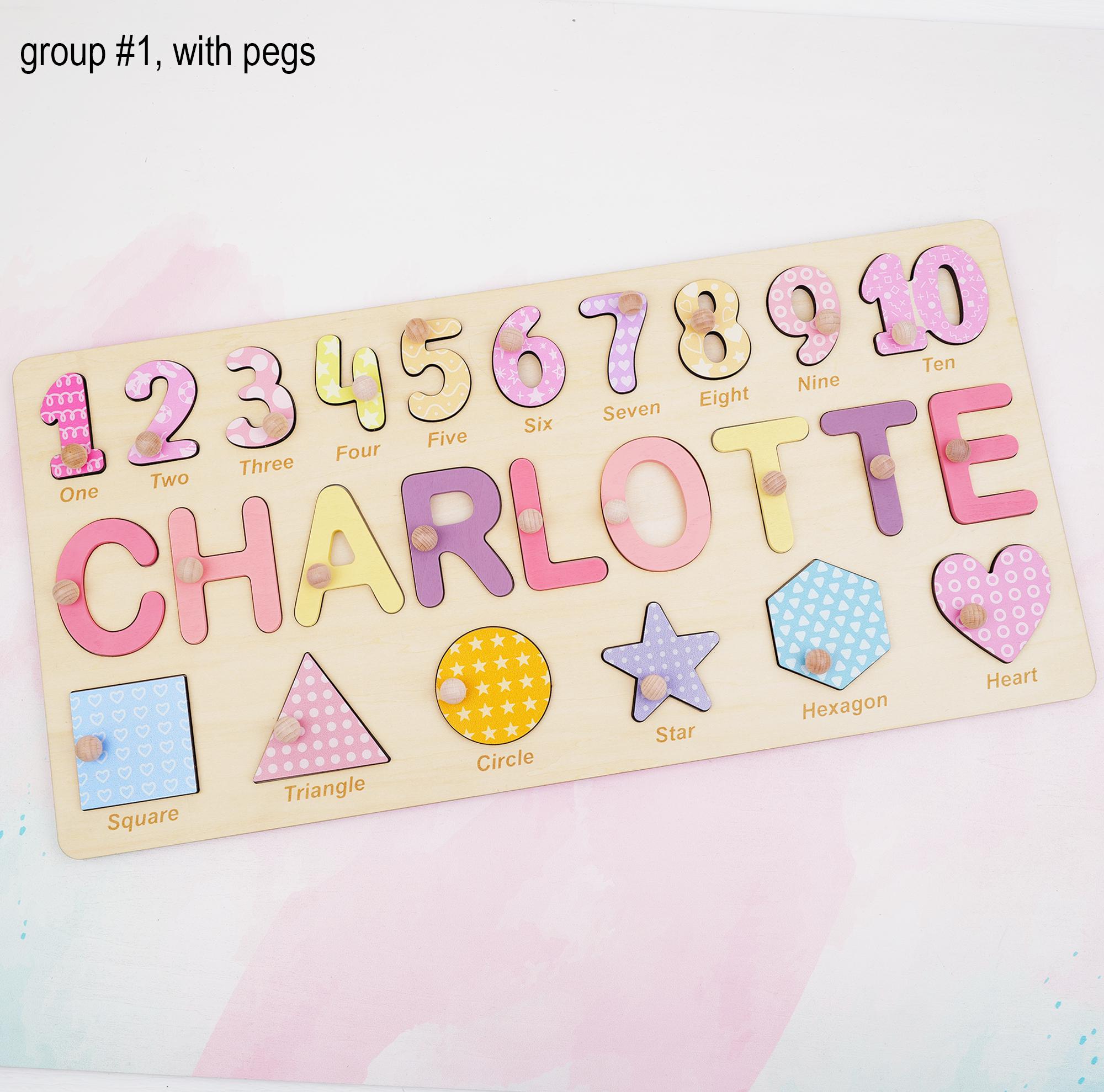 Algebraic Wooden Name Puzzle, Preschool Puzzle Toys for Girls ...