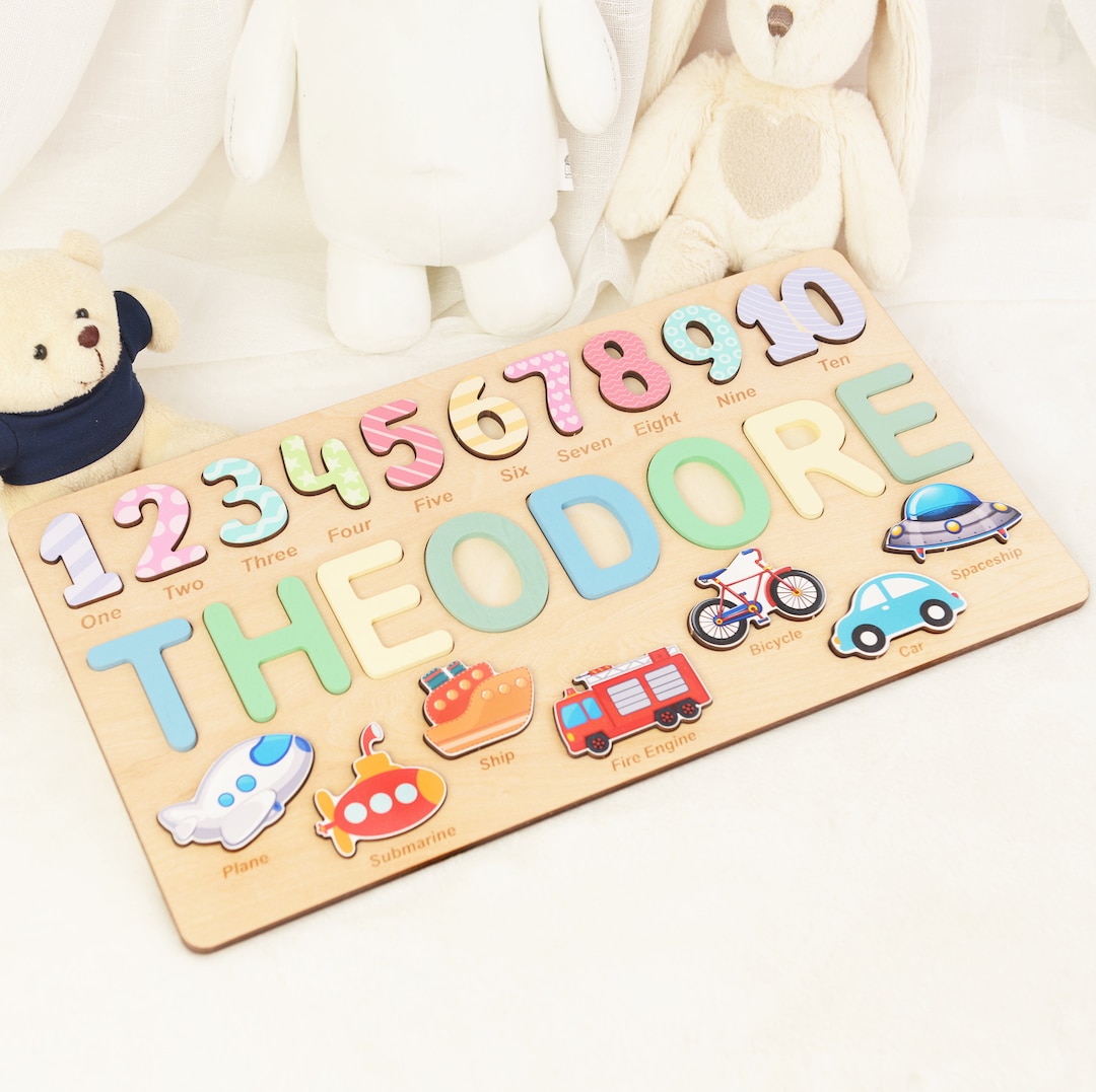 Personalized Kids Name Puzzle With Colorful Elements, Educational Toy ...