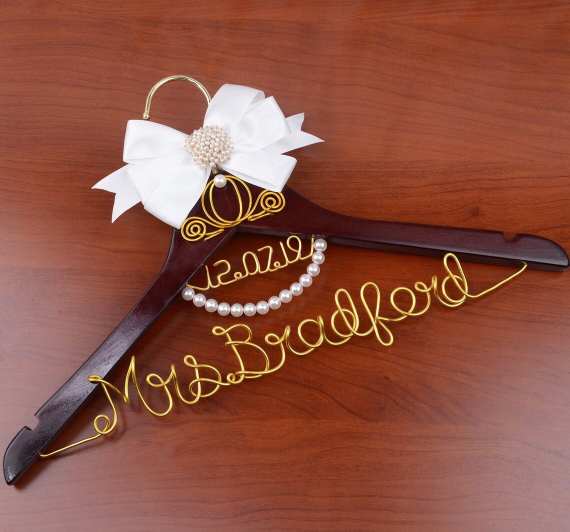 Gift for Bride Wedding Hanger Personalized with Date Custom | Etsy
