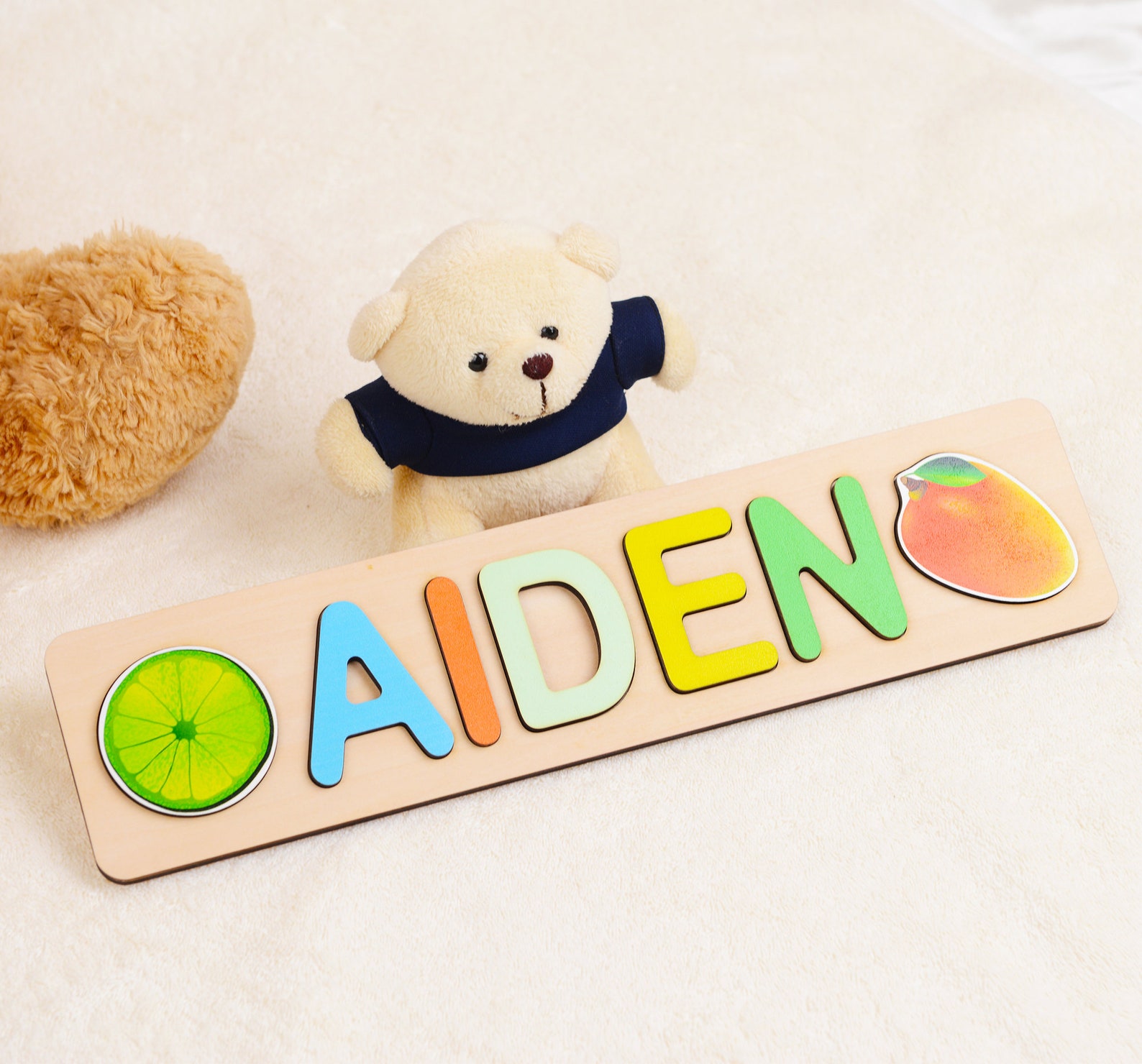 Personalized Name Puzzle With Pegs for Toddlers Montessori | Etsy