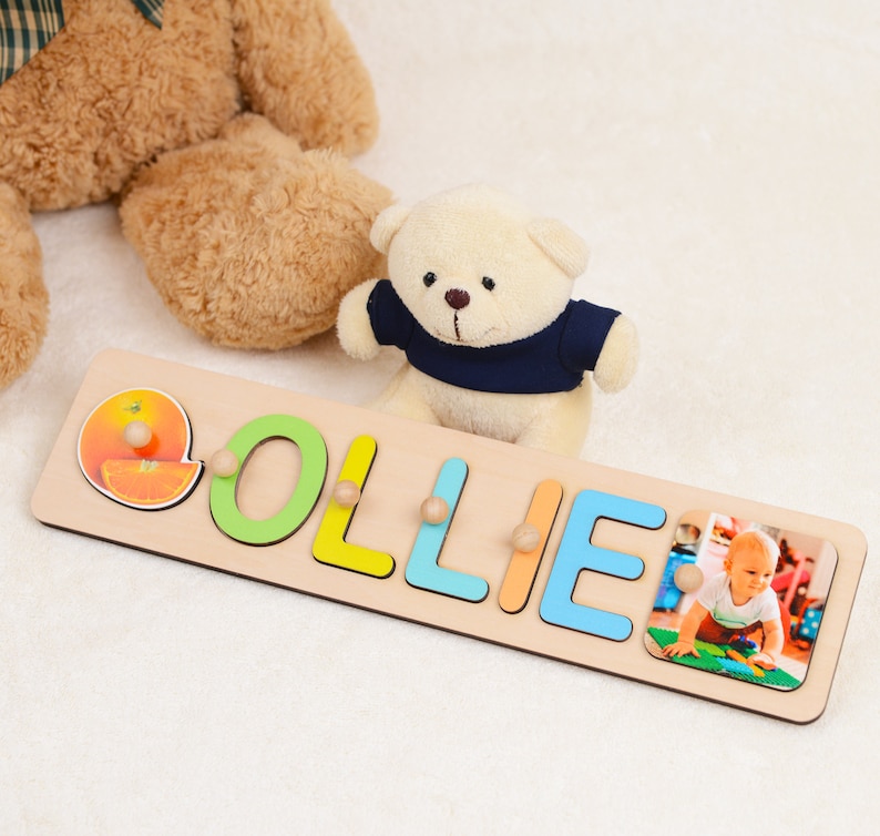 Personalized Name Puzzle With Pegs for Toddlers Montessori | Etsy