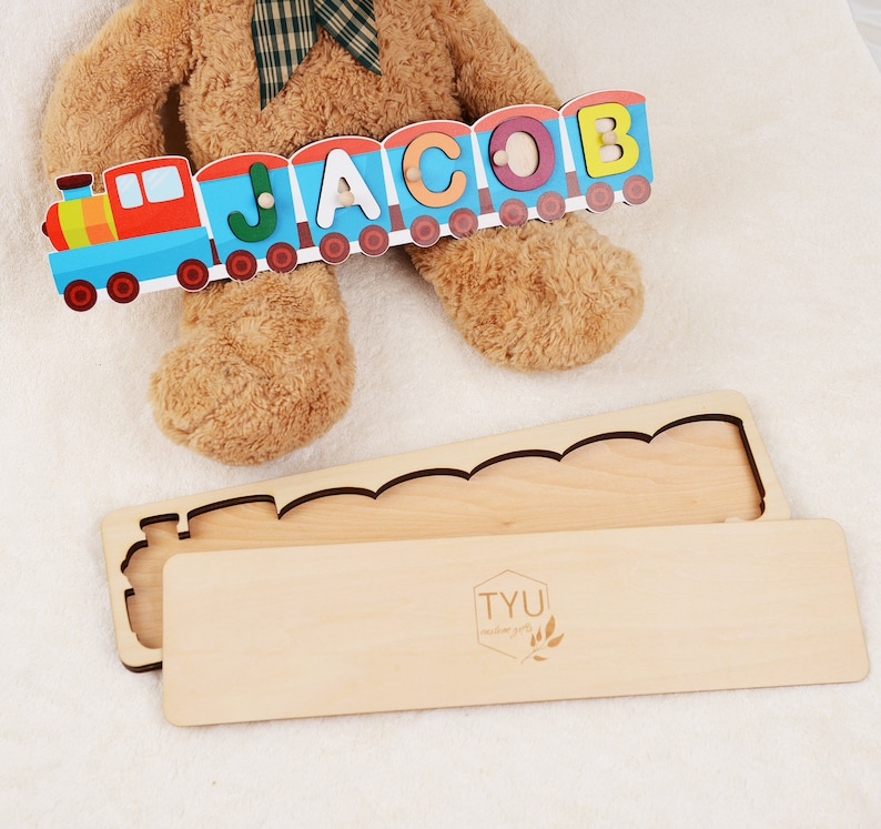 Personalized Name Puzzle Train Wooden Montessori Toy Puzzle - Etsy