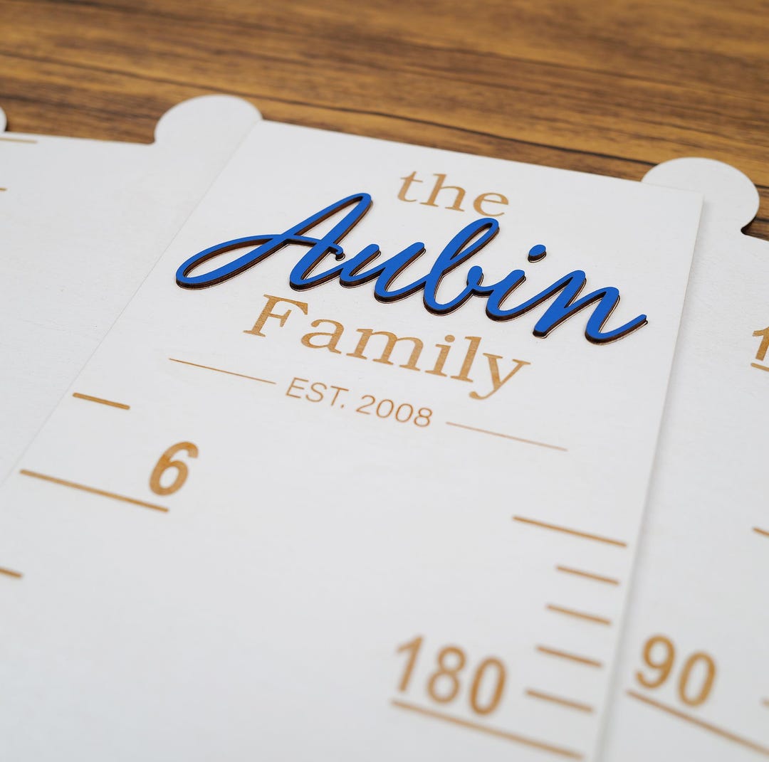 Rustic Baby Growth Chart With Surname Height Chart Ruler With Custom ...