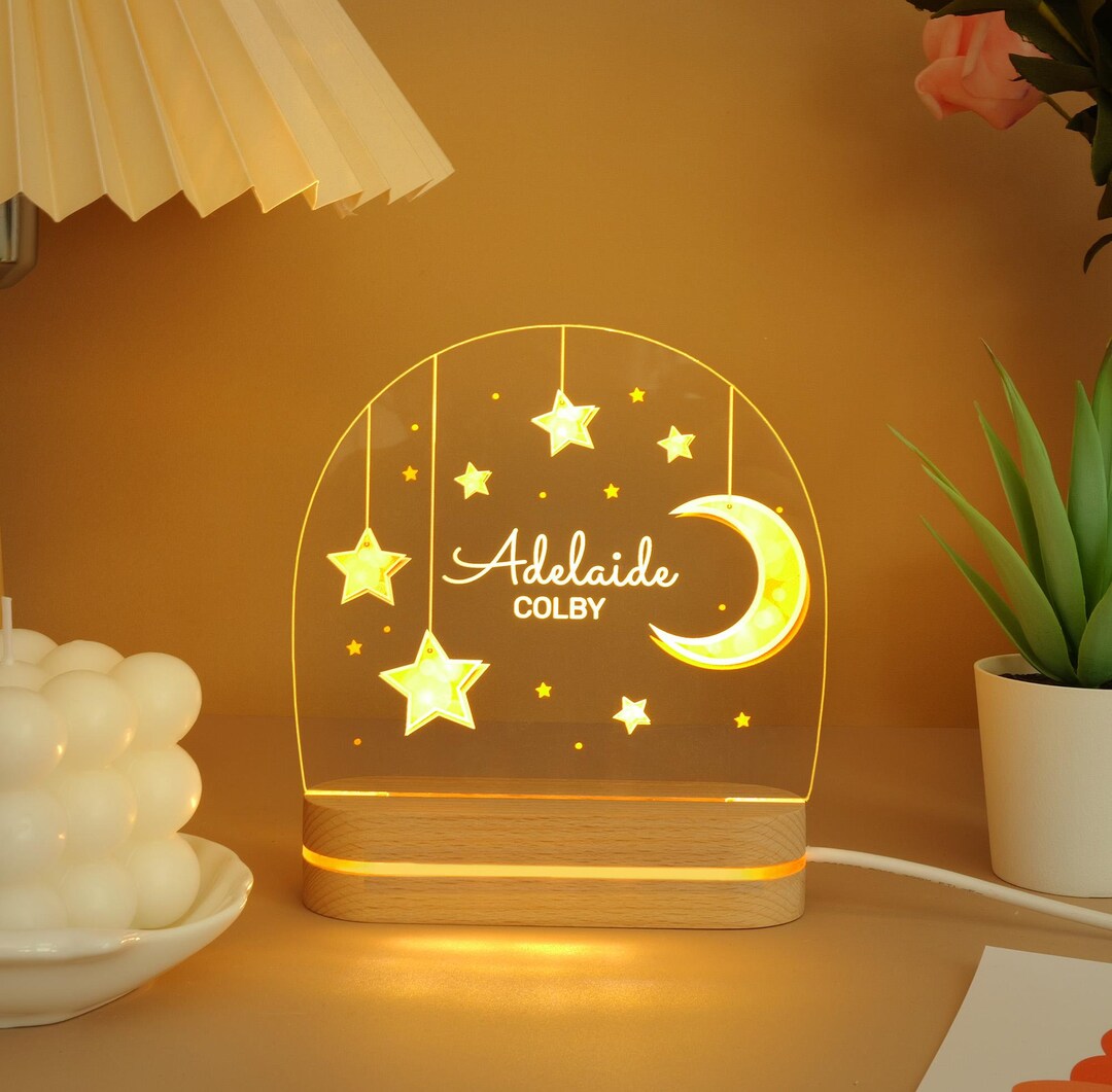Personalized Baby Room Night Light for Kids, Nursery Room Night Light ...
