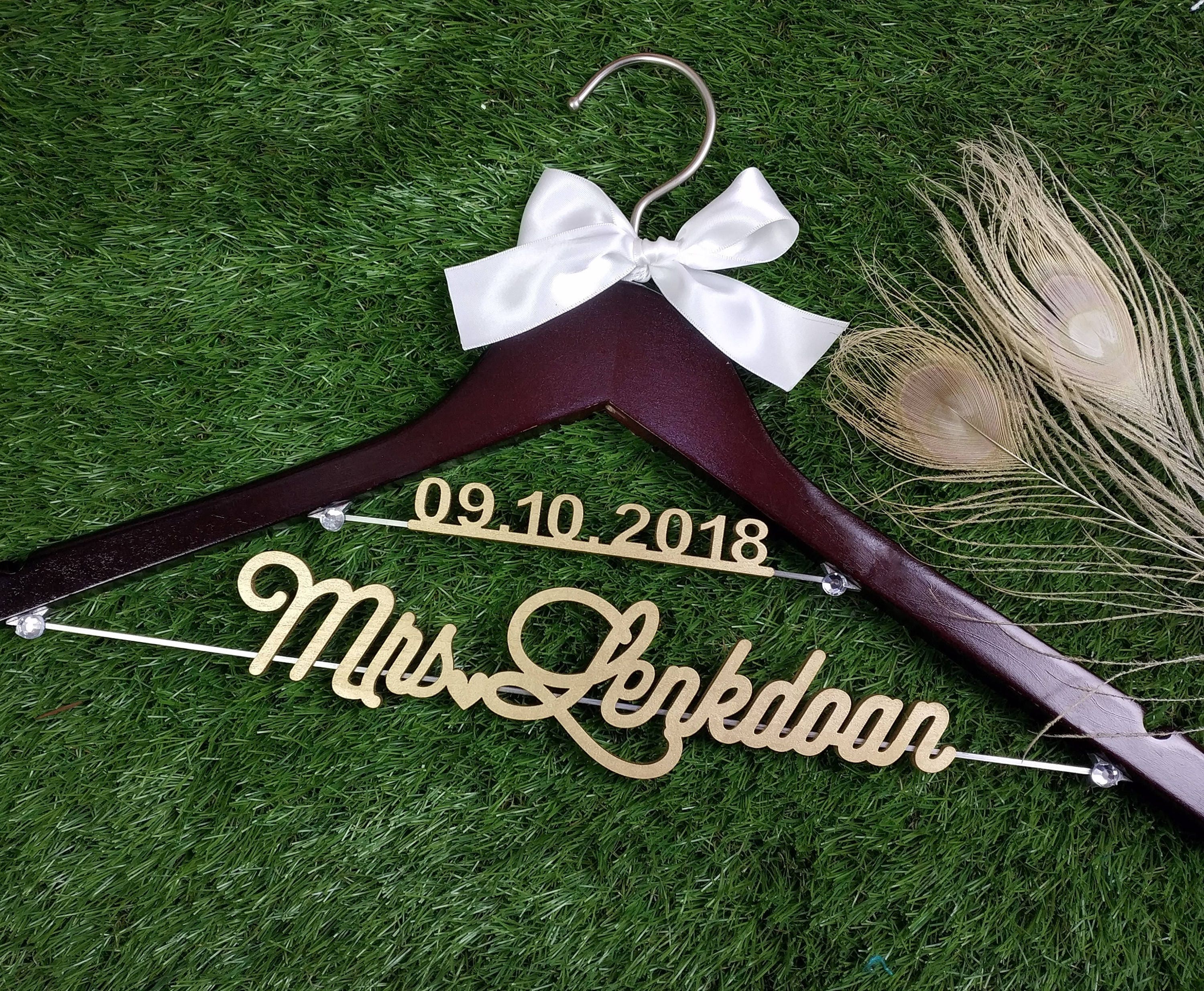 Bridal Hanger, Personalized Wedding Hanger With Date, Custom Made ...