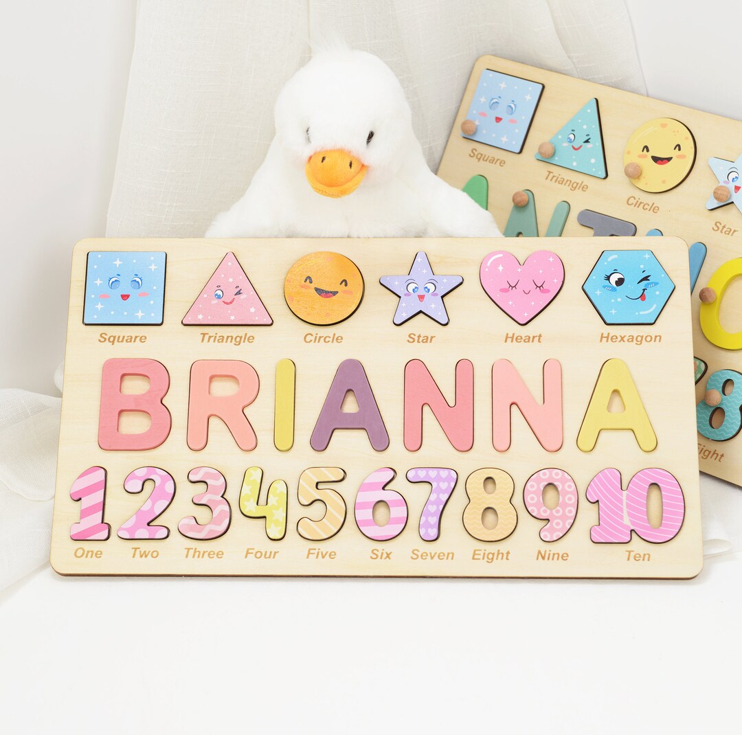 Algebraic Wooden Name Puzzle, Preschool Puzzle Toys for Girls ...