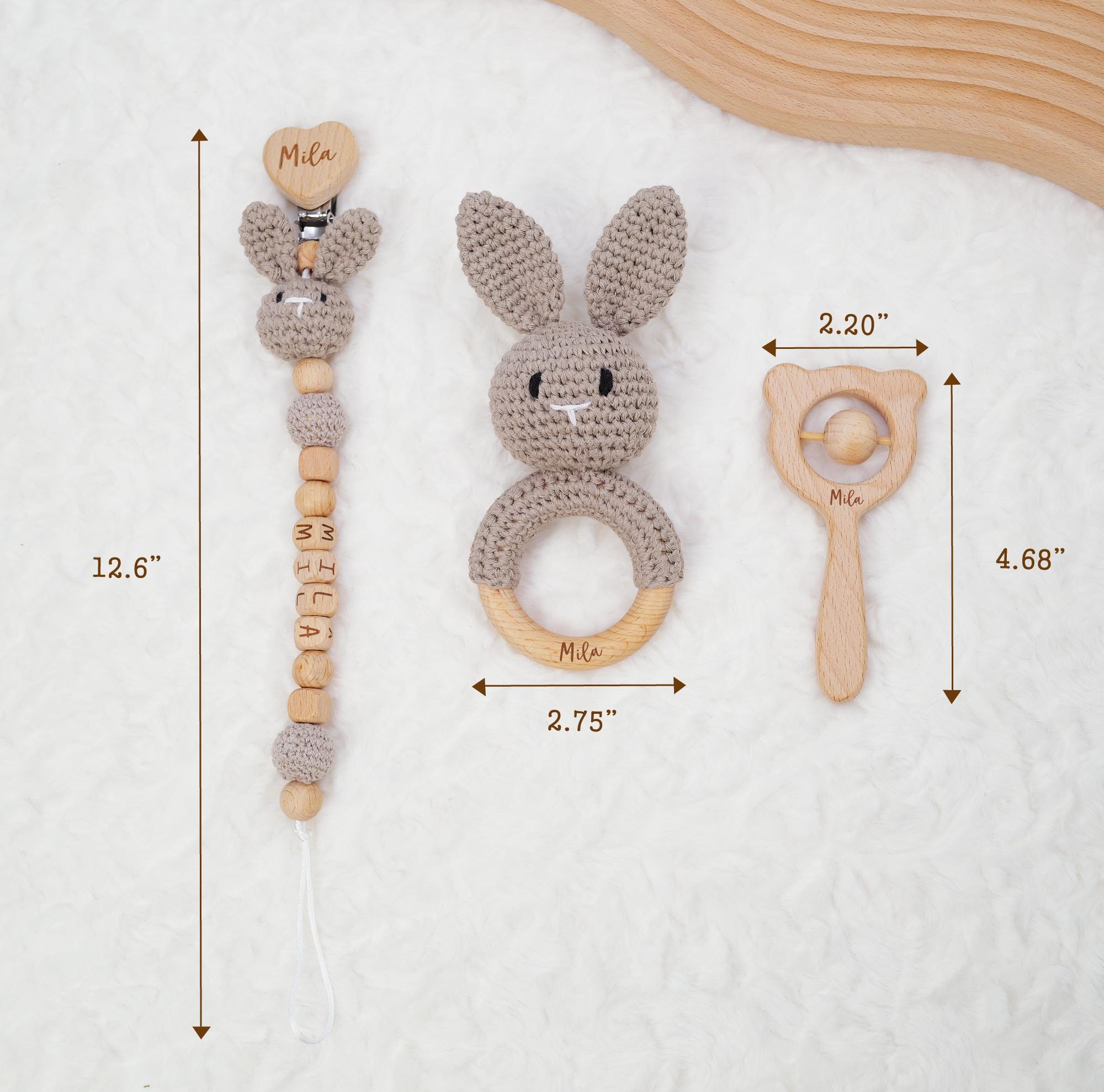 Custom Fox Crochet Rattle With Dummy Clip, Pacifier Clip Set for Baby ...