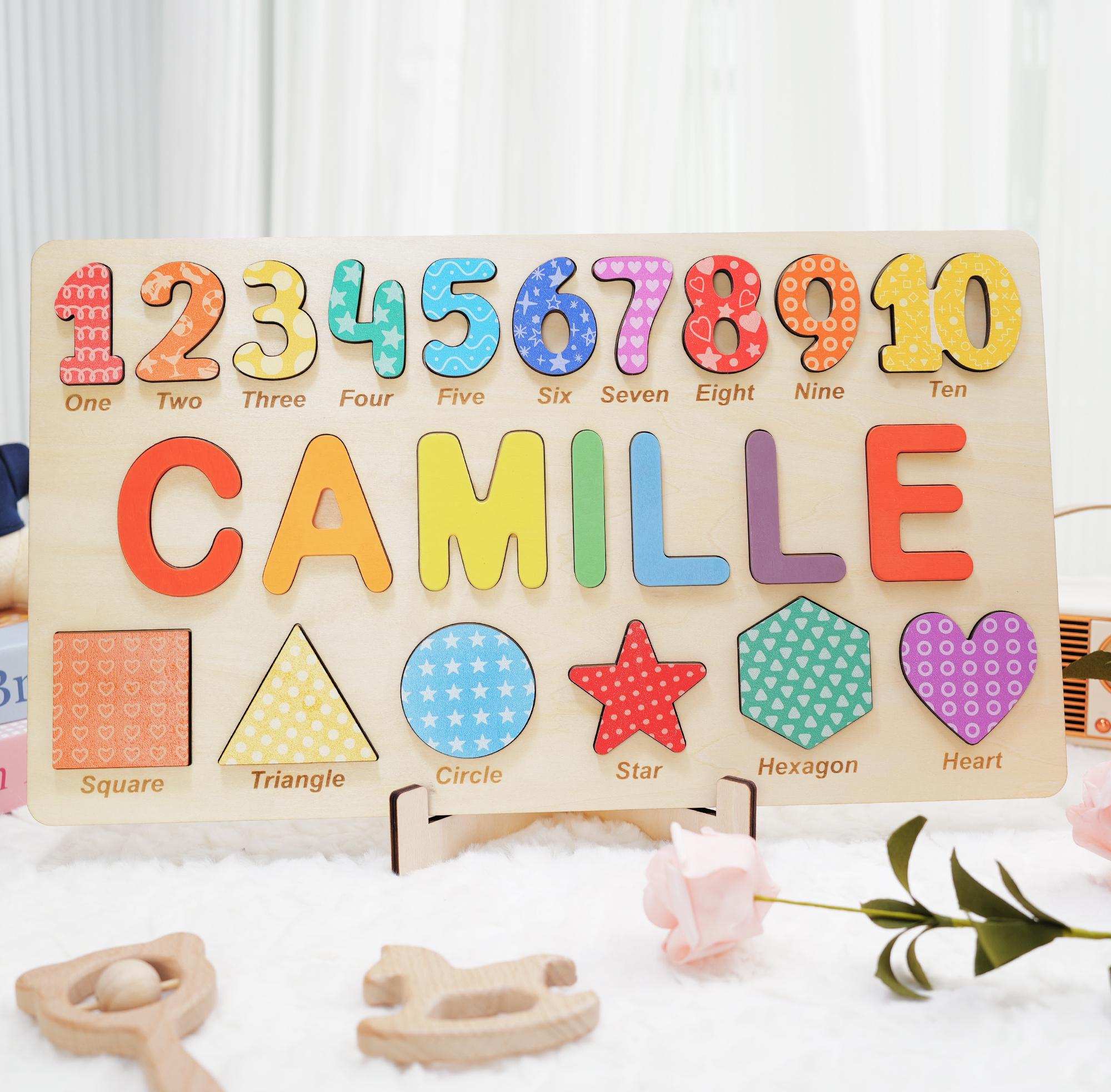 Algebraic Wooden Name Puzzle, Preschool Puzzle Toys for Girls ...