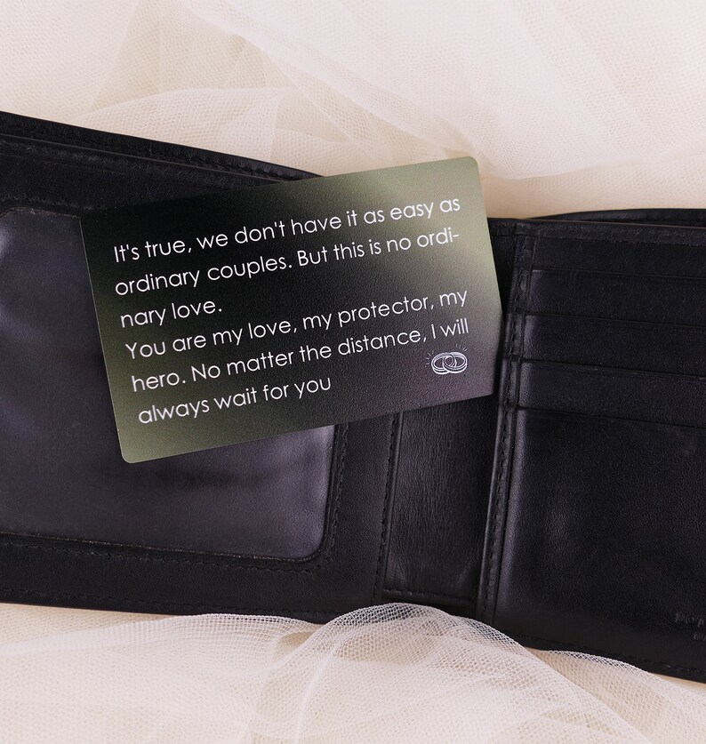 Metal Wallet Card Wallet Insert Personalized Message Card - Etsy