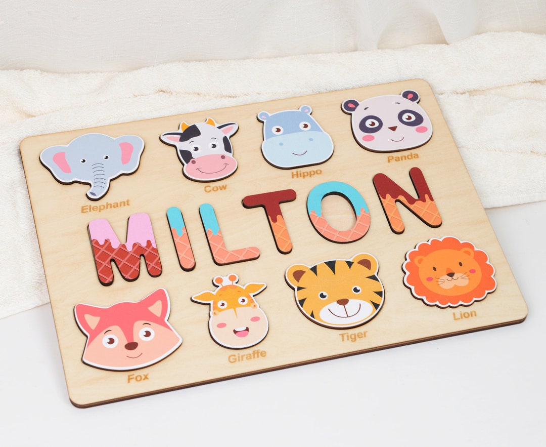 Wooden Name Puzzle, Preschool Puzzle Toys for Girls, Personalized Name ...