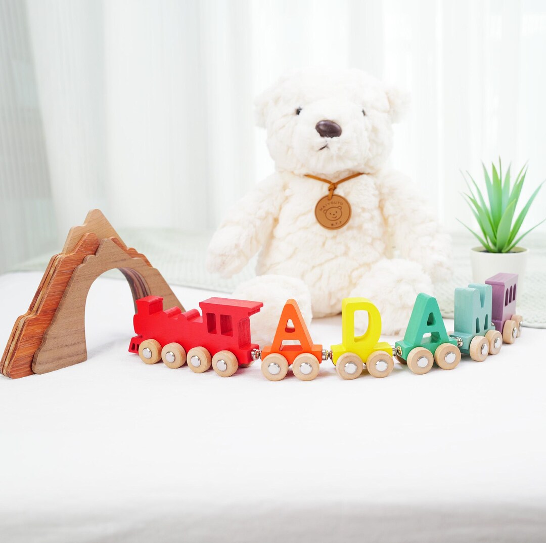 Personalized Wooden Gift Toy Train for Boys, Build Your Own Train ...