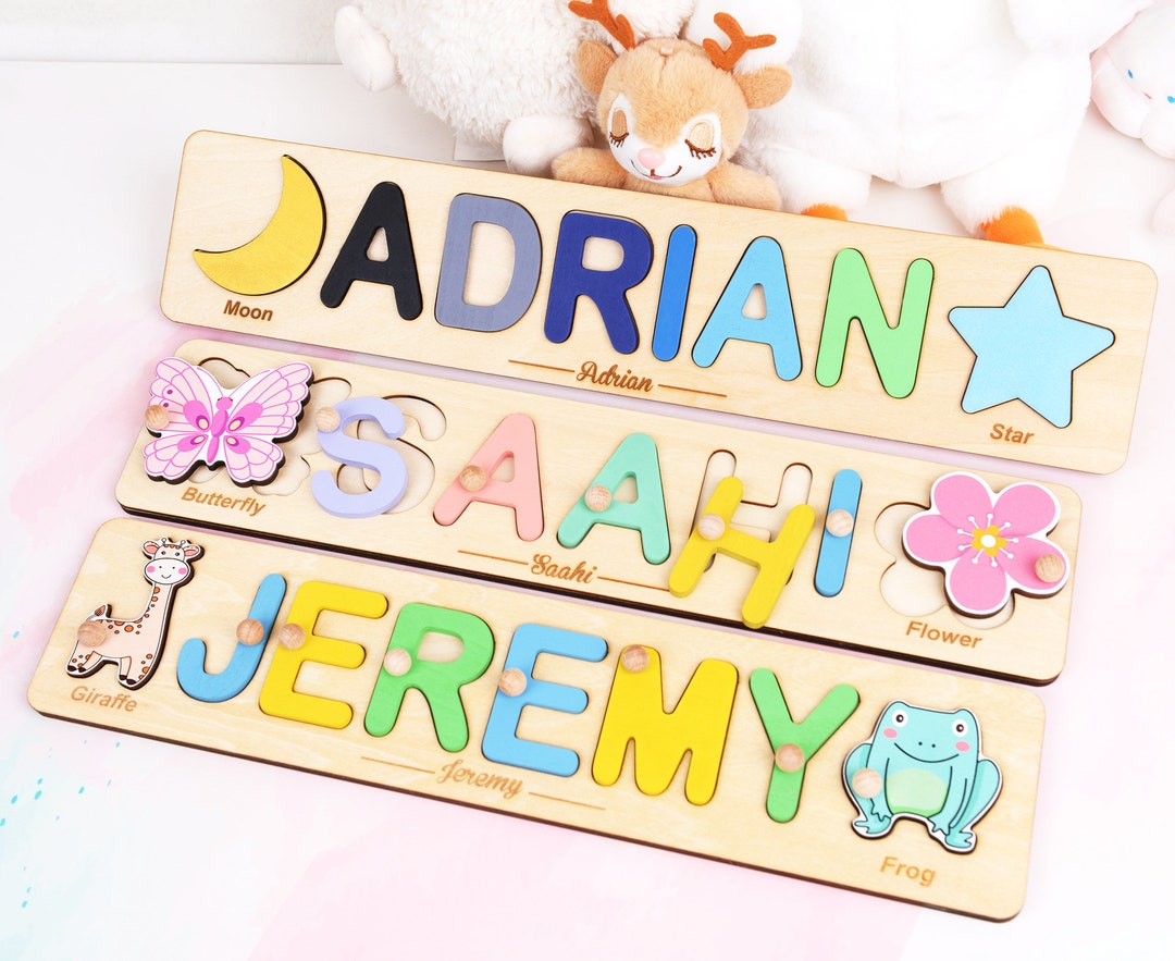 Personalized Name Puzzle: Wooden Toy, Custom Engraved Gift - Etsy