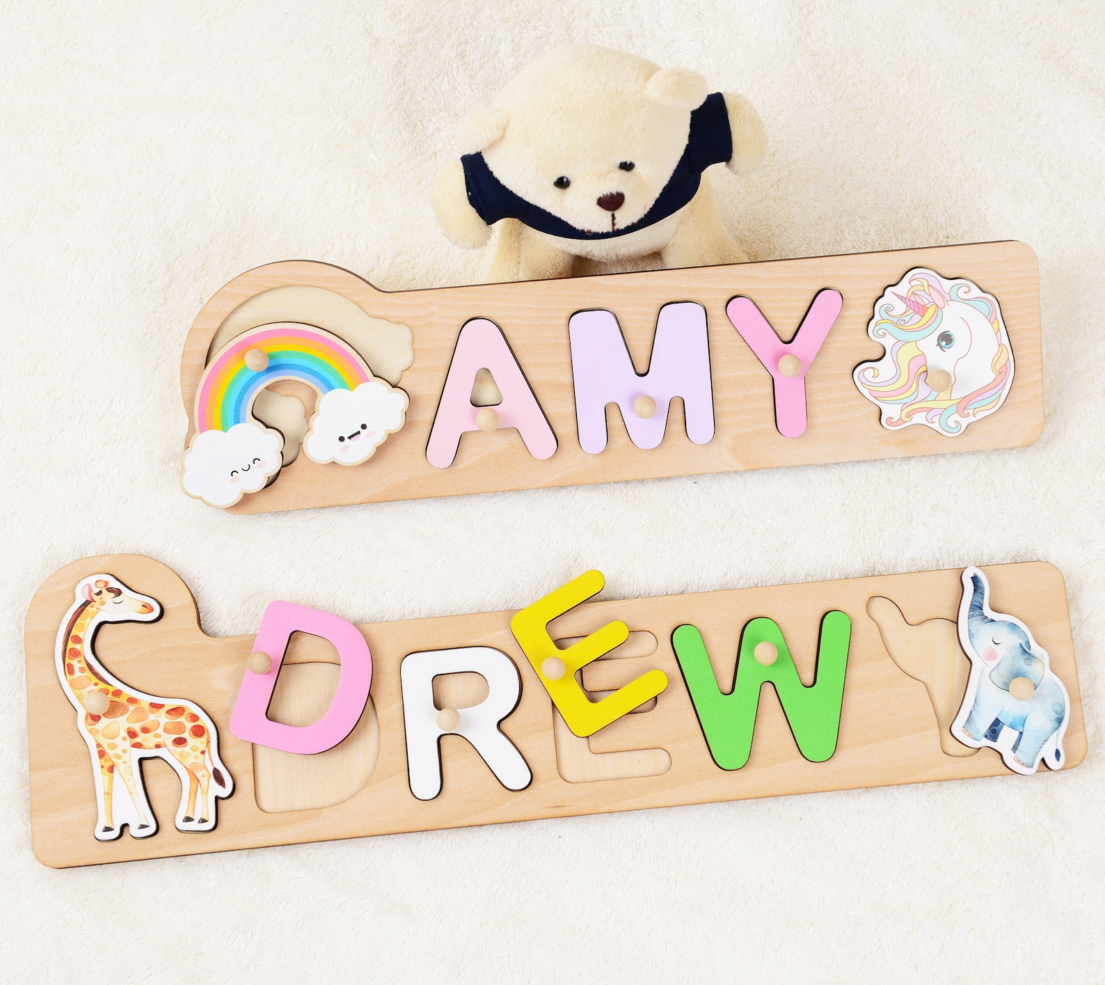 Baby Name Puzzle Name Puzzle for Toddler Wooden Baby Toy - Etsy
