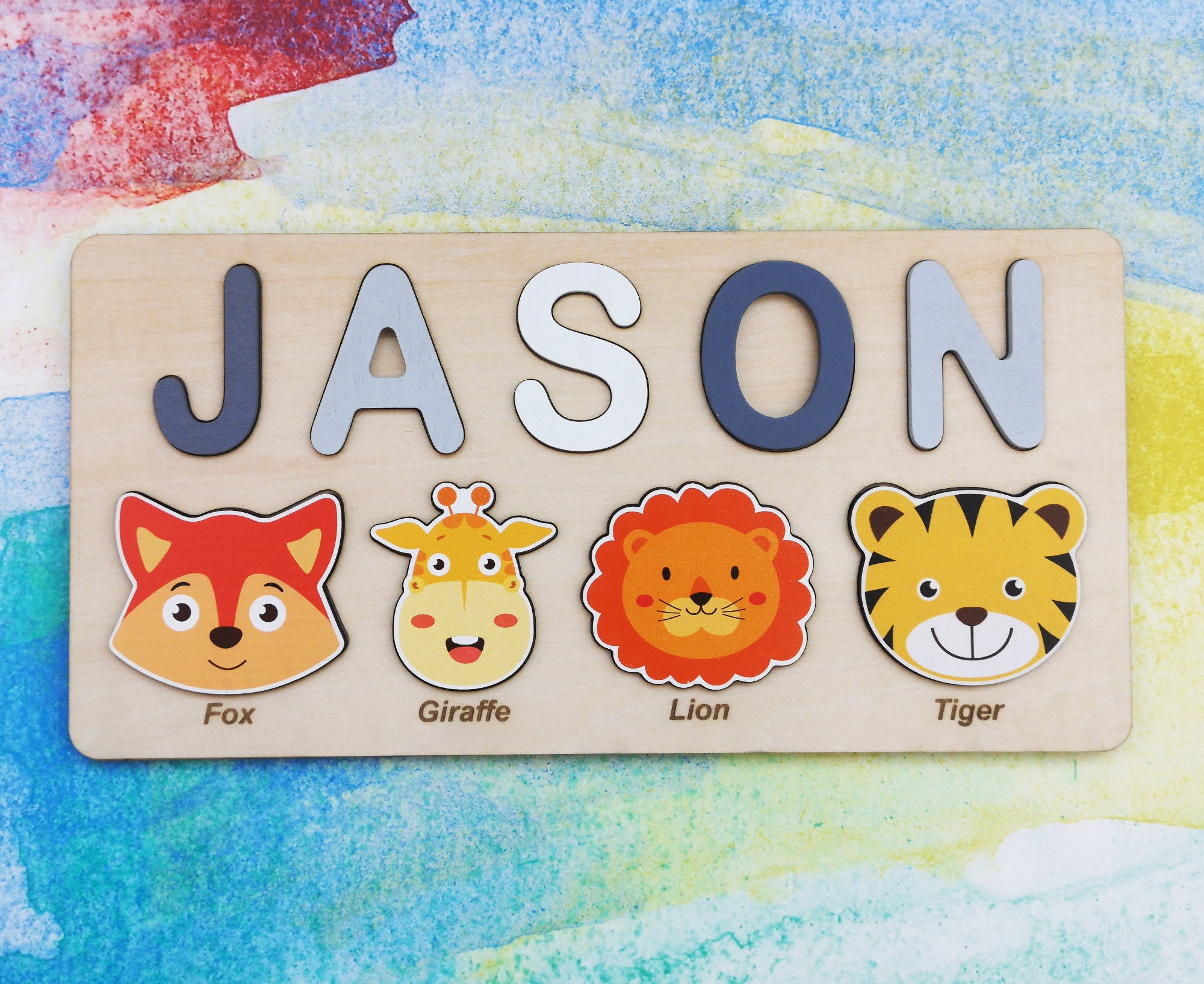 Personalized Wooden Name Puzzle for Kids Newborn Baby Shower | Etsy
