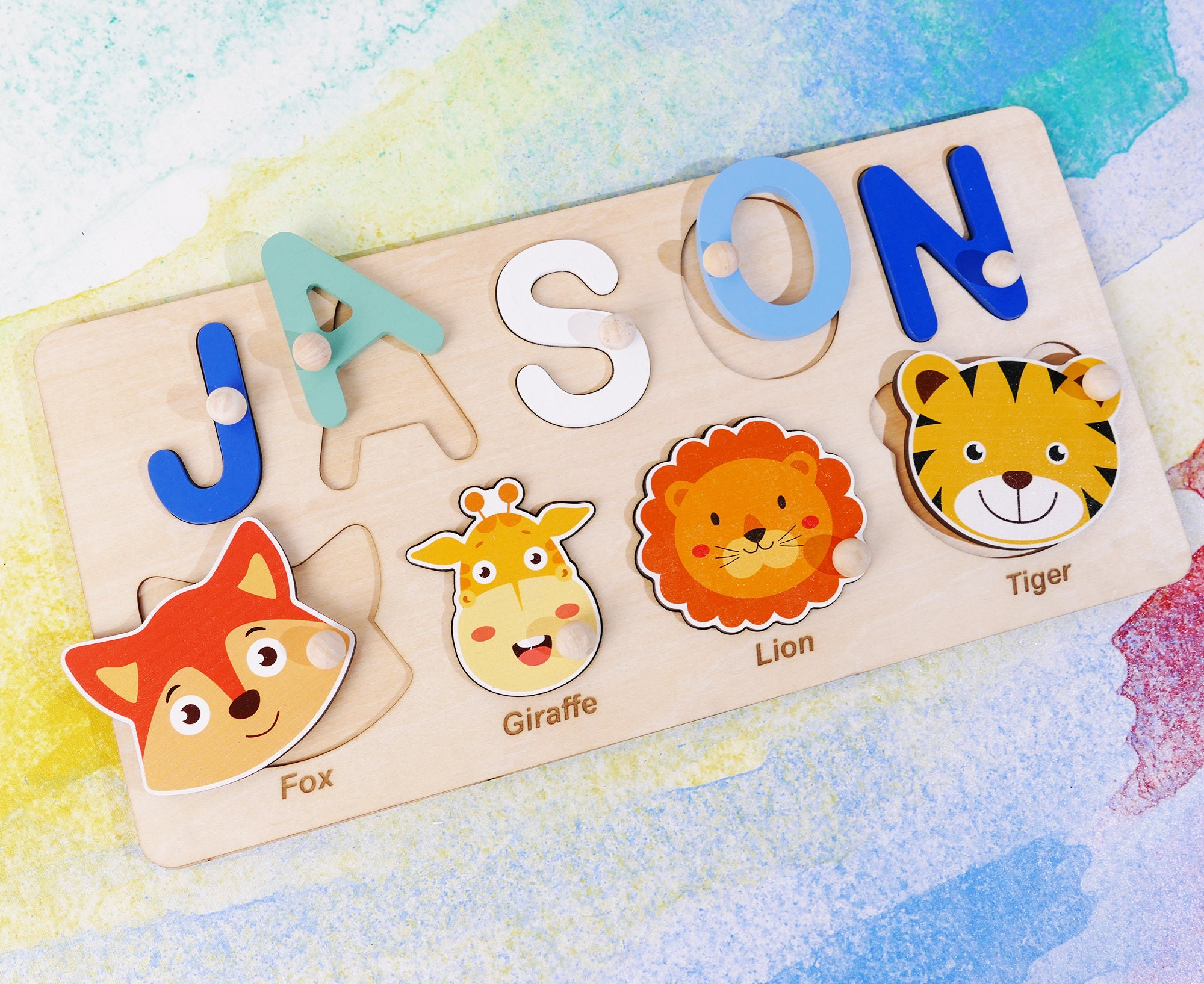 Personalized Wooden Name Puzzle for Kids Newborn Baby Shower | Etsy