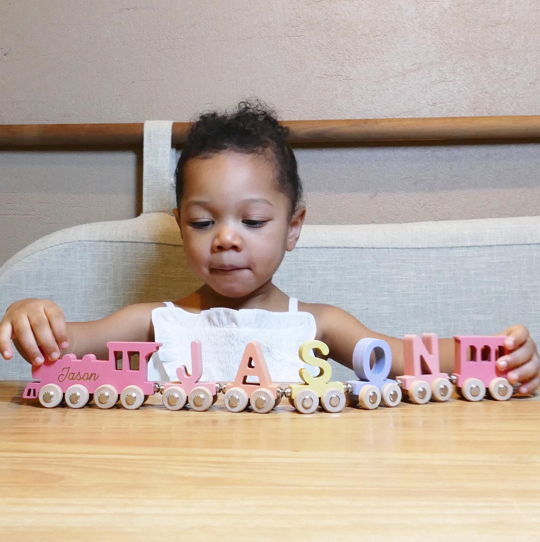 Personalized Baby Name Blocks Toy Wooden Train Personalized Baby Gifts ...
