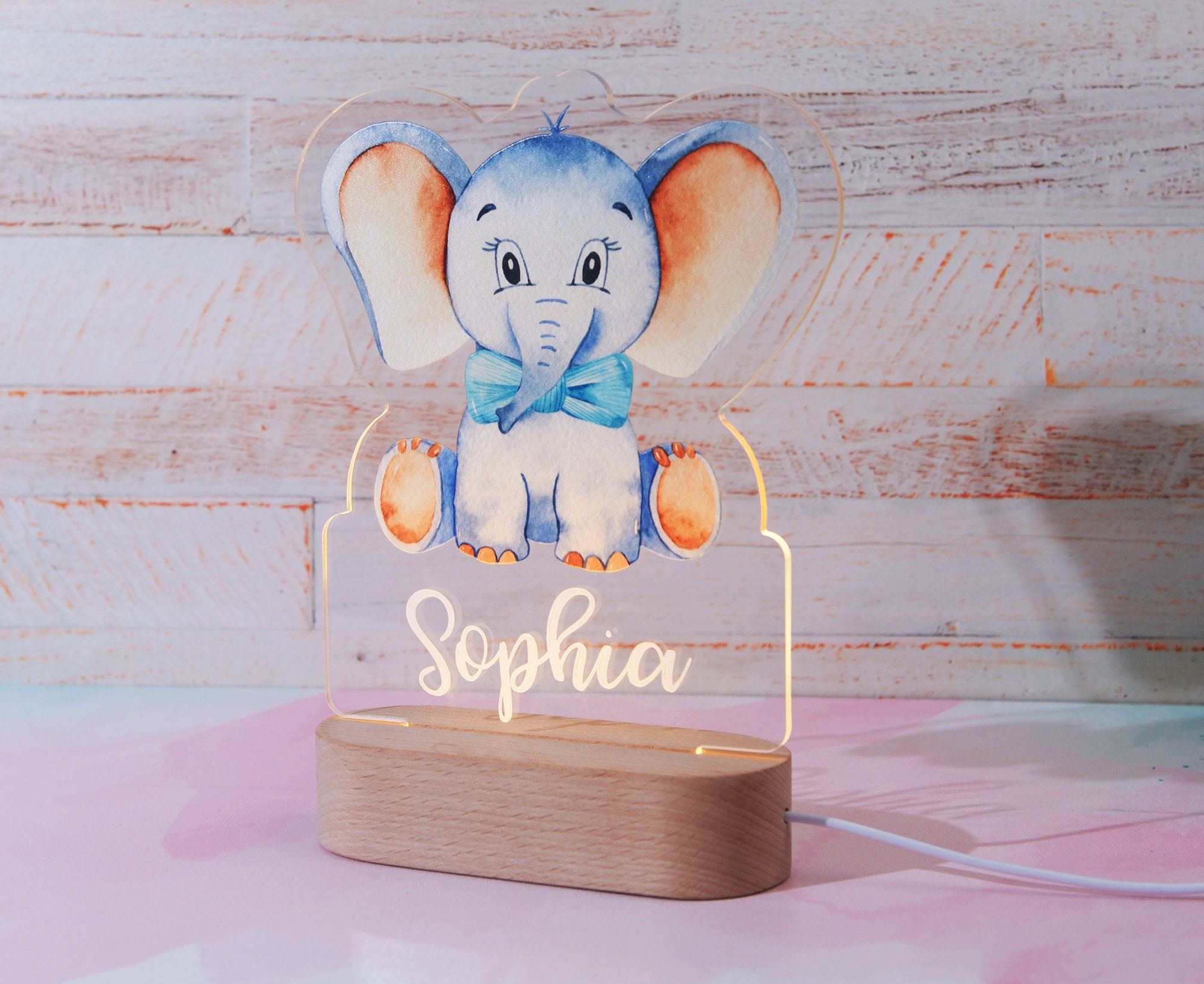 Personalized Child Lamp, Kid Night Light Lamp With Name, Baby Shower ...