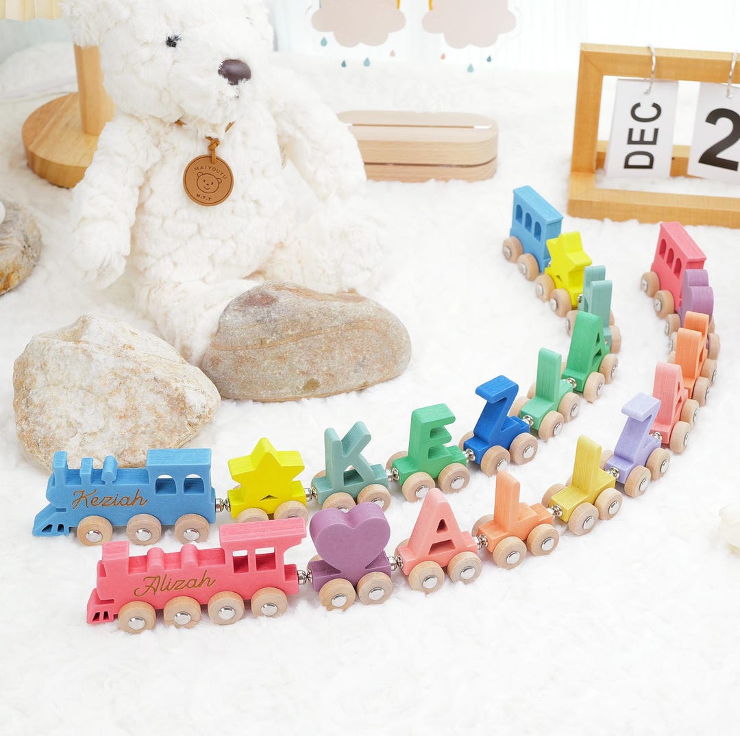 Personalized Wooden Train With Name and Elements | Baby Name ...