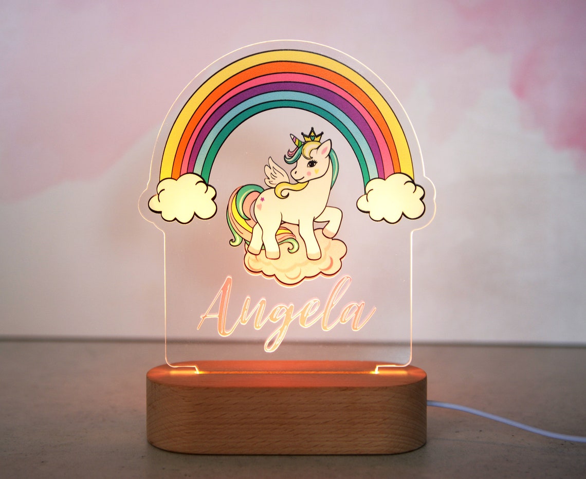 Personalized Rainbow Night Light for Kids Nursery Room Night - Etsy