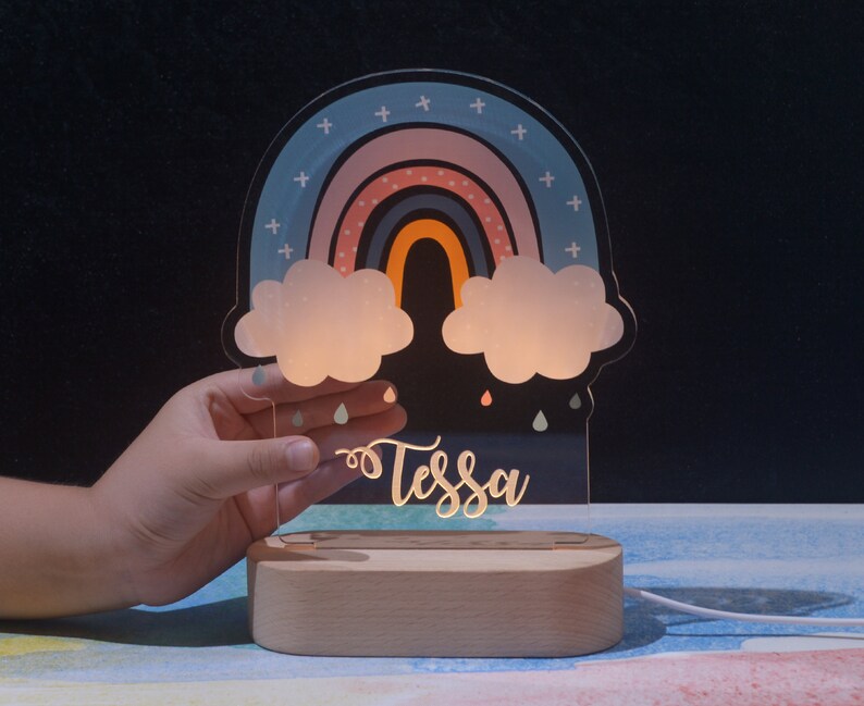 Personalized Rainbow Night Light for Kids Nursery Room Night - Etsy