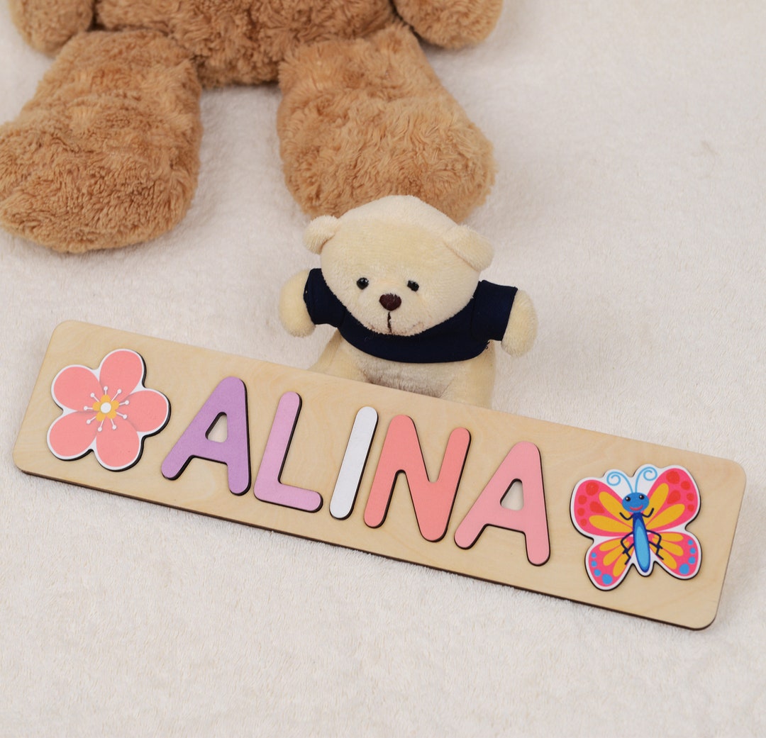 Personalized Baby Gift, Wooden Name Puzzle With Pegs for Baby Girl ...