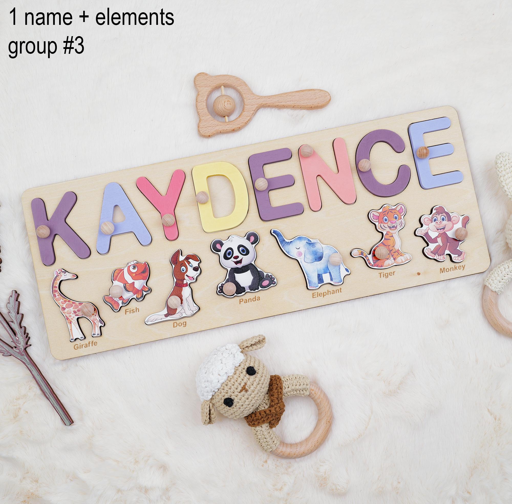 Personalized Wooden Name Puzzle – Custom Toddler Name Toy With Numbers ...