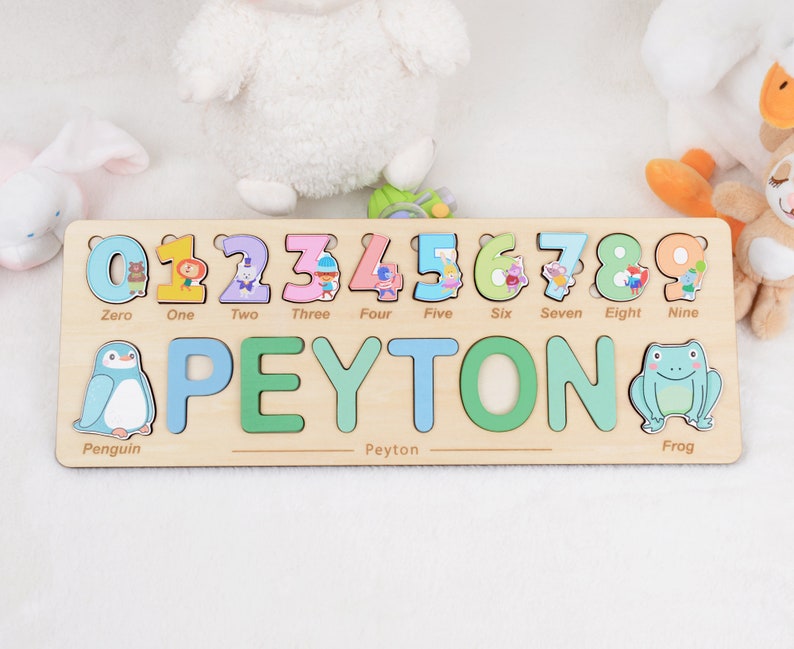 Custom Baby Name Puzzle With Numbers Personalized Puzzle Name - Etsy