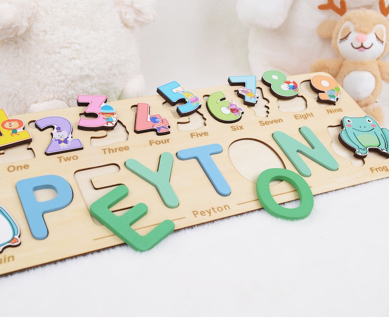 Custom Baby Name Puzzle With Numbers Personalized Puzzle Name - Etsy