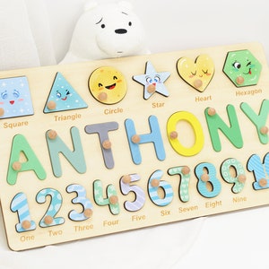 Algebraic Wooden Name Puzzle, Preschool Puzzle Toys for Girls ...