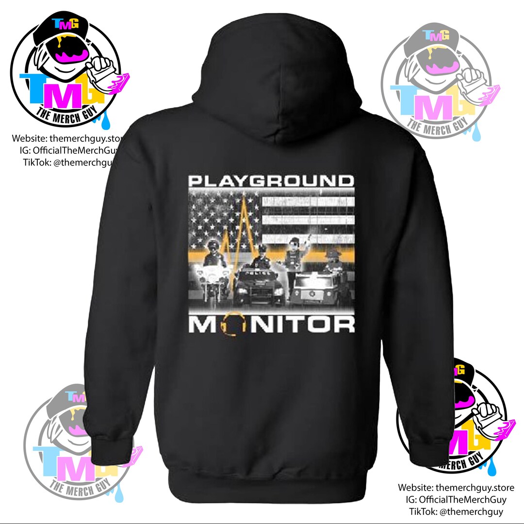 Playground Monitor Hoodie - Dispatcher, 911 Communications, Gold Line ...