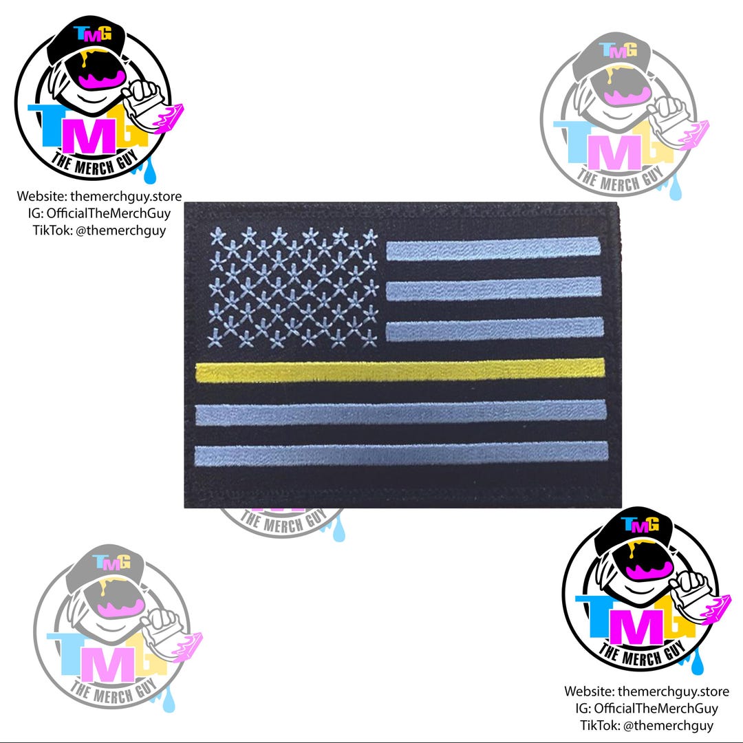 Gold Line USA Flag Patch – Dispatcher Embroidered Iron On/velcro - Etsy